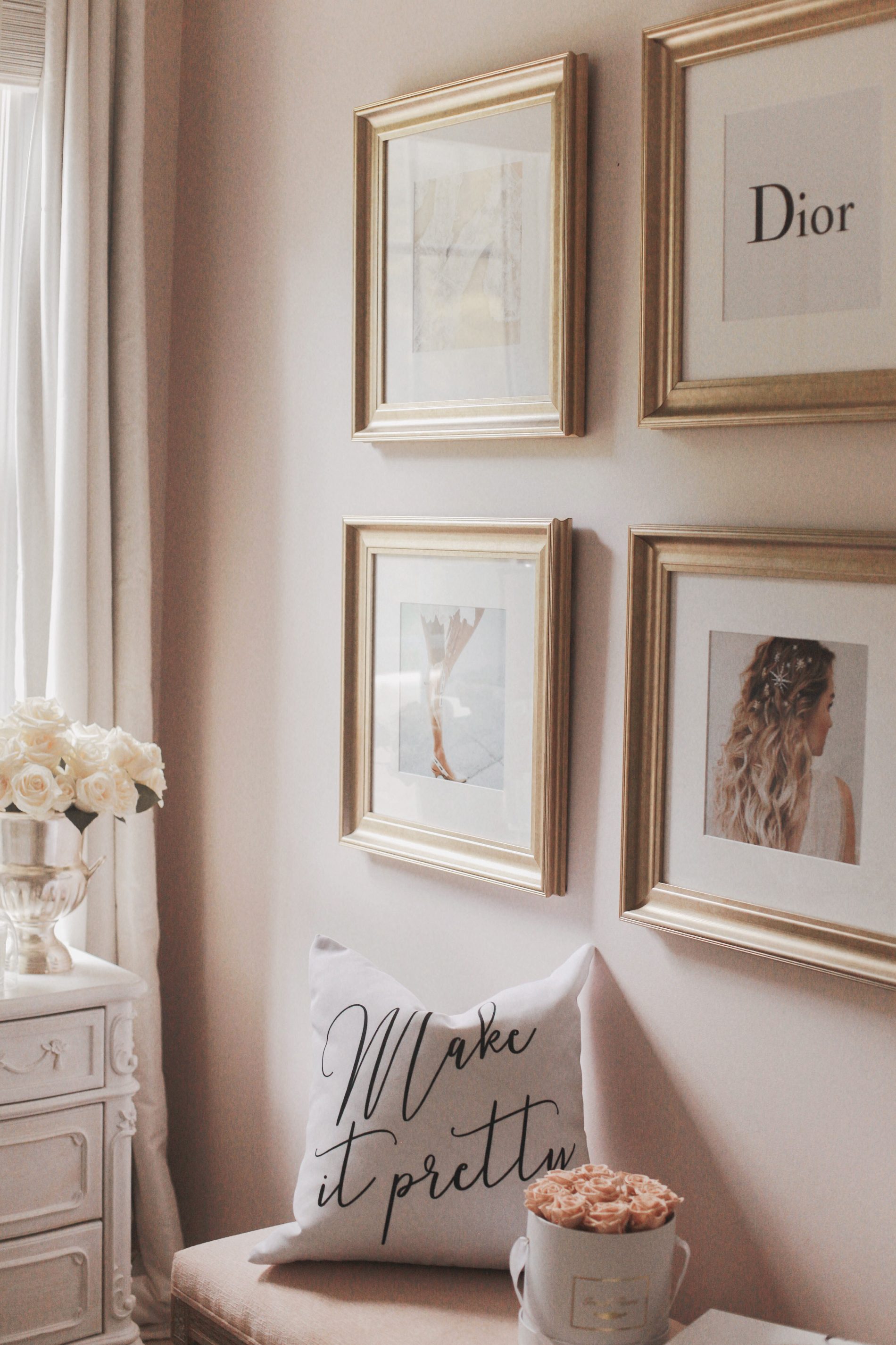 A glamorous inspo wall with Framebridge - J'adore Lexie Couture